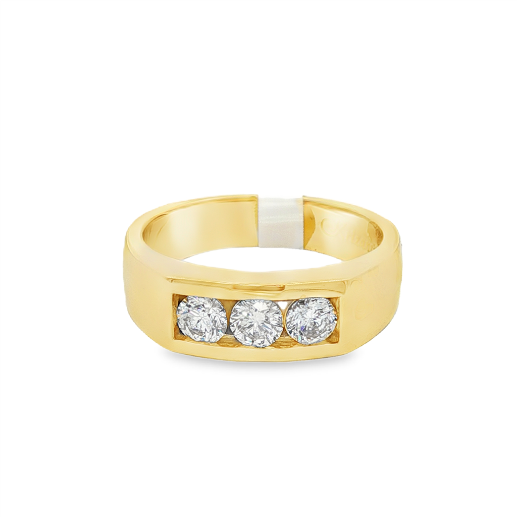 18K Yellow Gold Contemporary Channel Set Natural Diamond Band– Jewelers ...