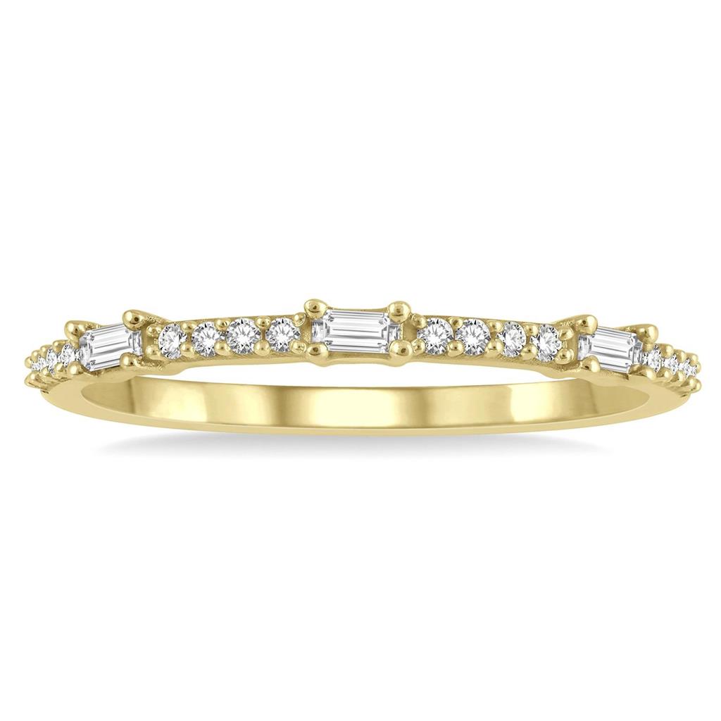 10K Yellow Gold Diamond Stackable Petite Ring | 19 Diamonds | Size 7 ...