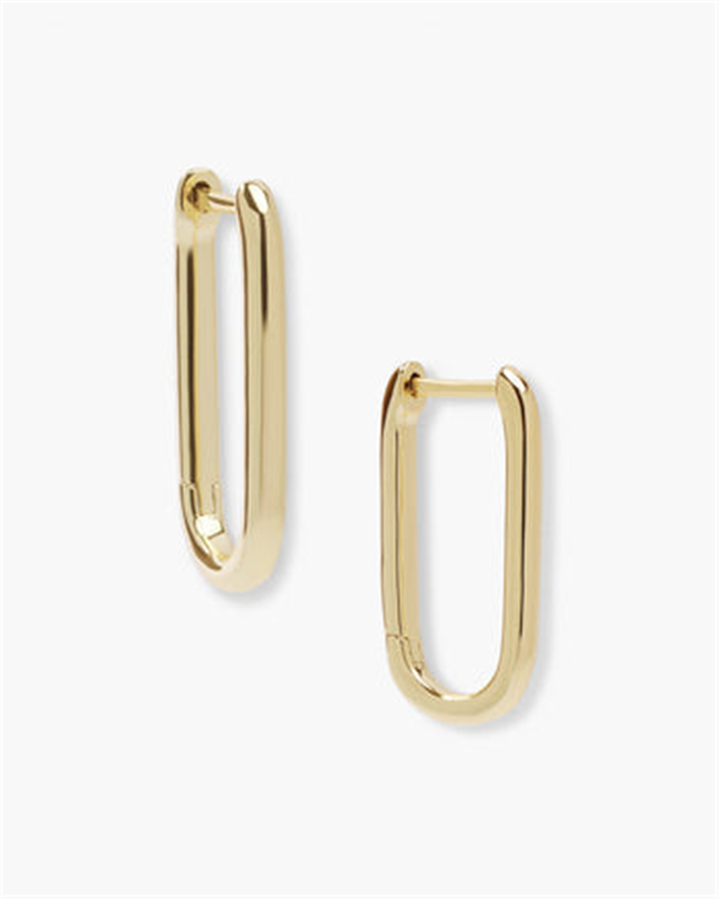 18K Yellow Gold Overlay 'Carrie' Chain Oval Medium Hoops– Jewelers Touch