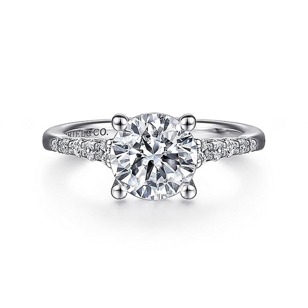 14K White Gold 'Reed' Classic Engagement Ring | 0.25Ctw Diamonds | Size ...