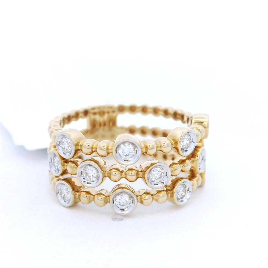 14K Yellow And White Stackable Natural Diamonds Ring– Jewelers Touch