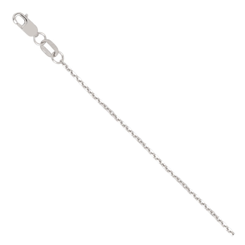 14K White Gold 16 Inches Bevelled Rolo Chain– Jewelers Touch